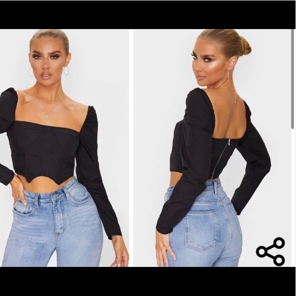 PrettyLittleThing | Tops | Woven Crop Top | Poshmark
